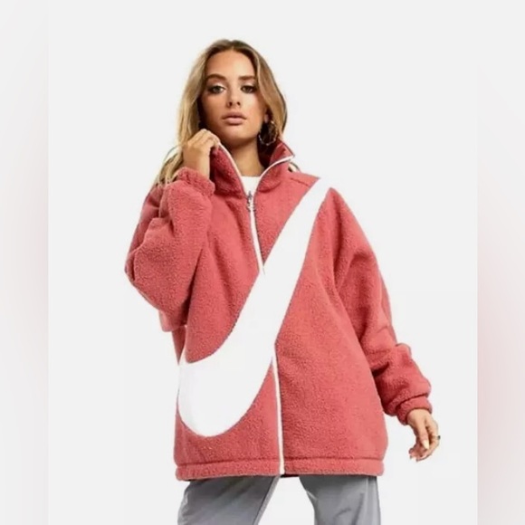 Nike | Jackets & Coats | Nike Swoosh Reversible Sherpa Jacket Lt ...
